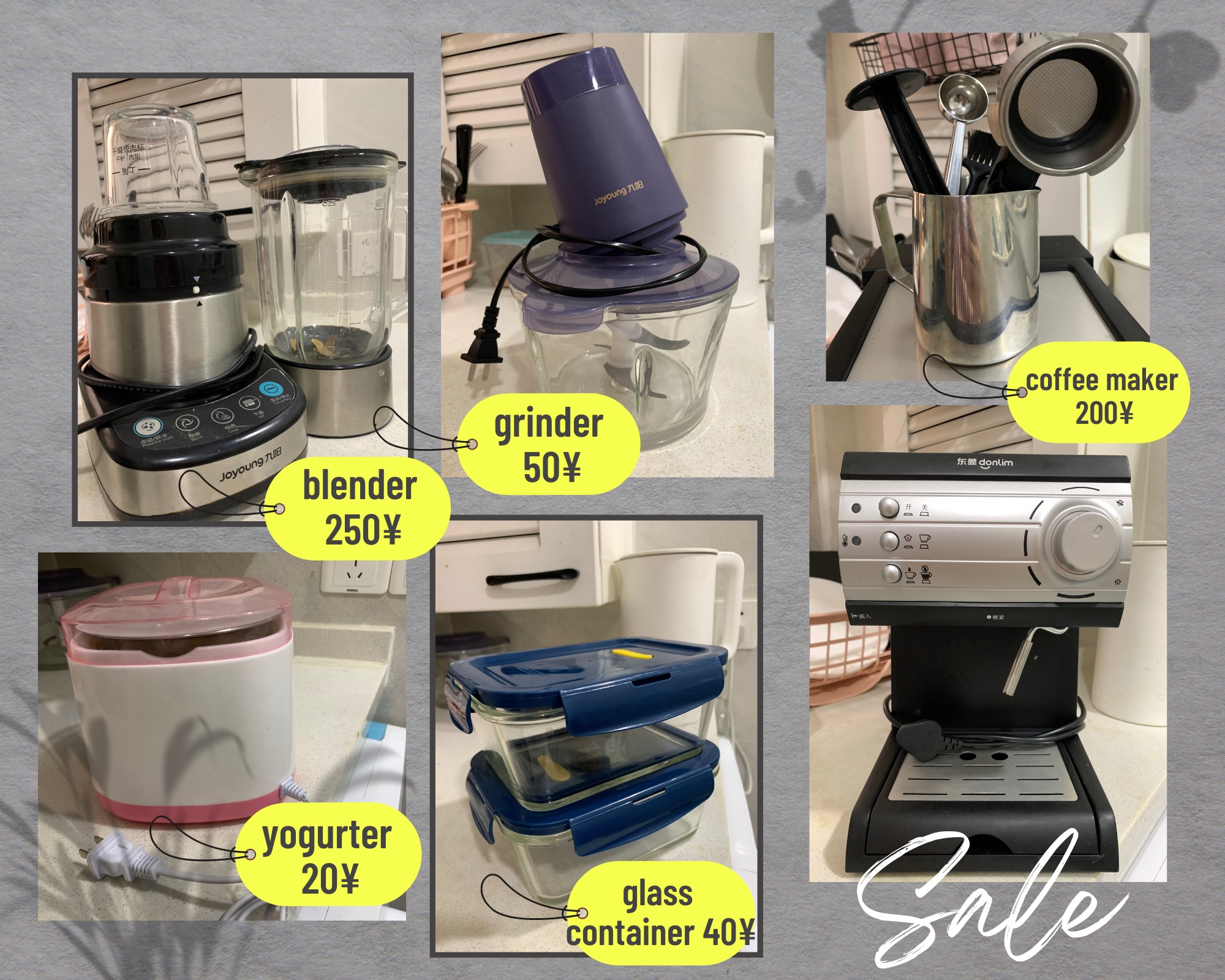 Kitchen ware, blender, heater, grill, coffee machine